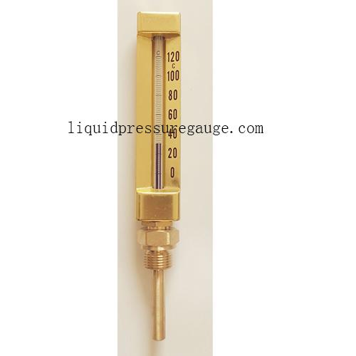 Liquid Filled Glass 200mm 120deg V Shape Mercury Filled Thermometer 3/8"BSP
